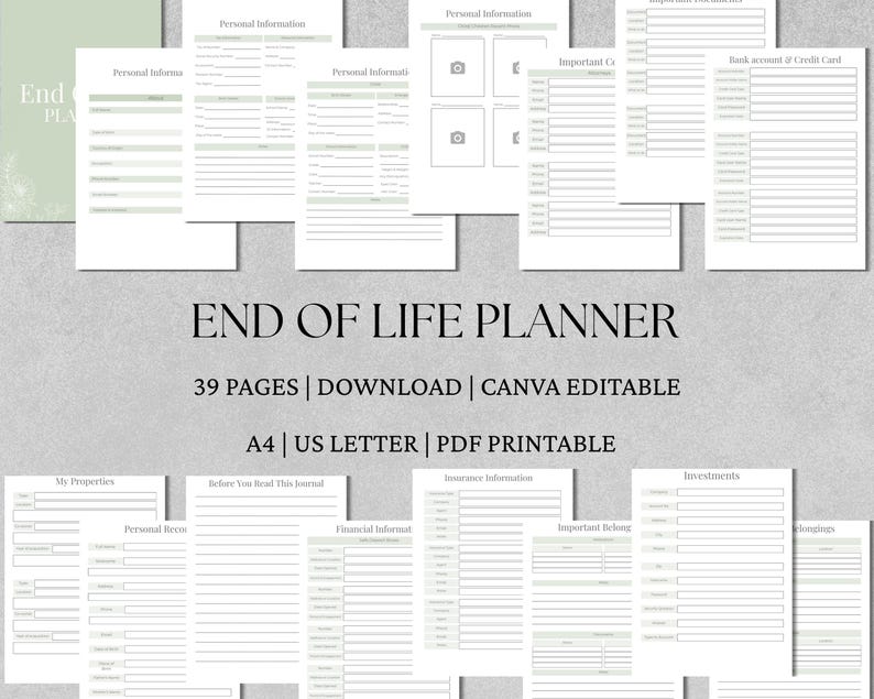 End of Life Planner for Peace of Mind | Reduce Stress & Get Organized ...