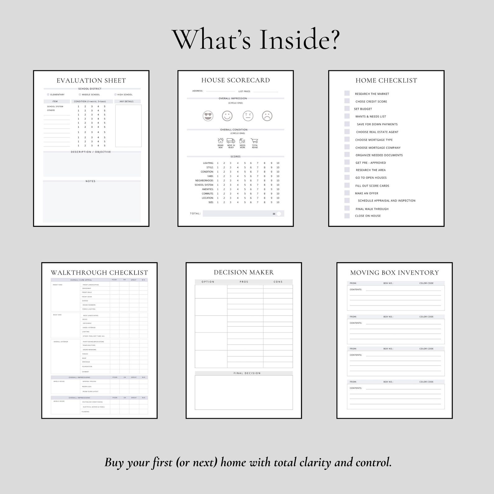 44 Page Home Buying Planner A4 A5 Canva Template | Printable Real ...