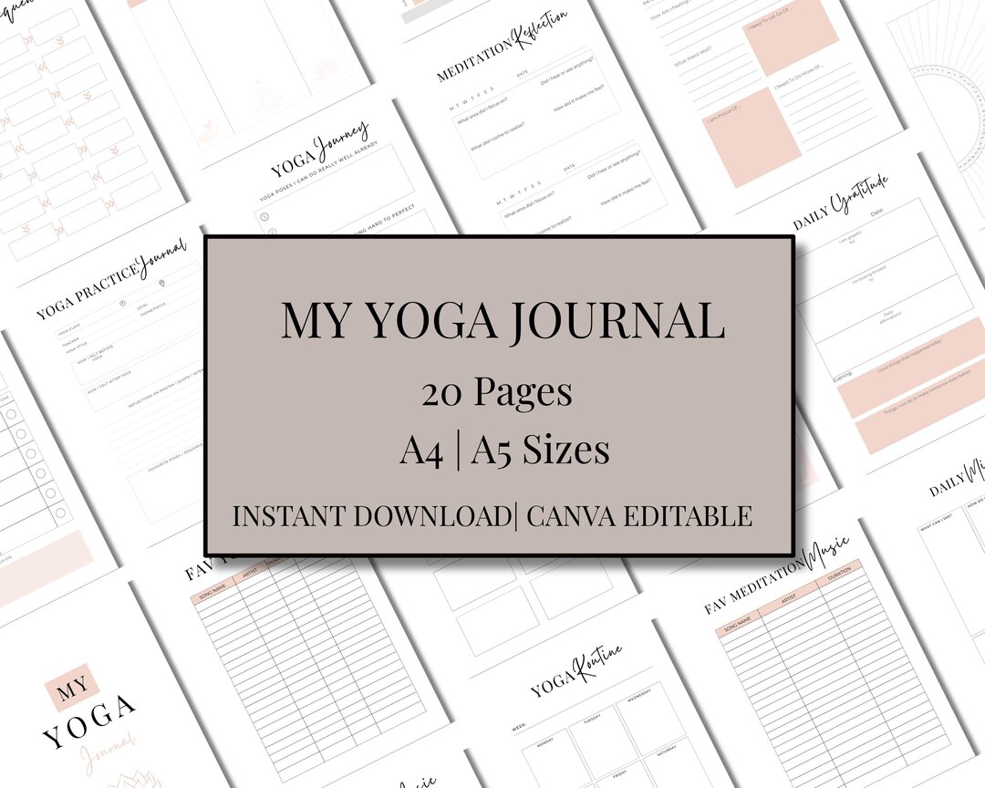 Yoga Journal Printable Planner | Yoga Log, Yoga Sequence, Yoga Routine ...