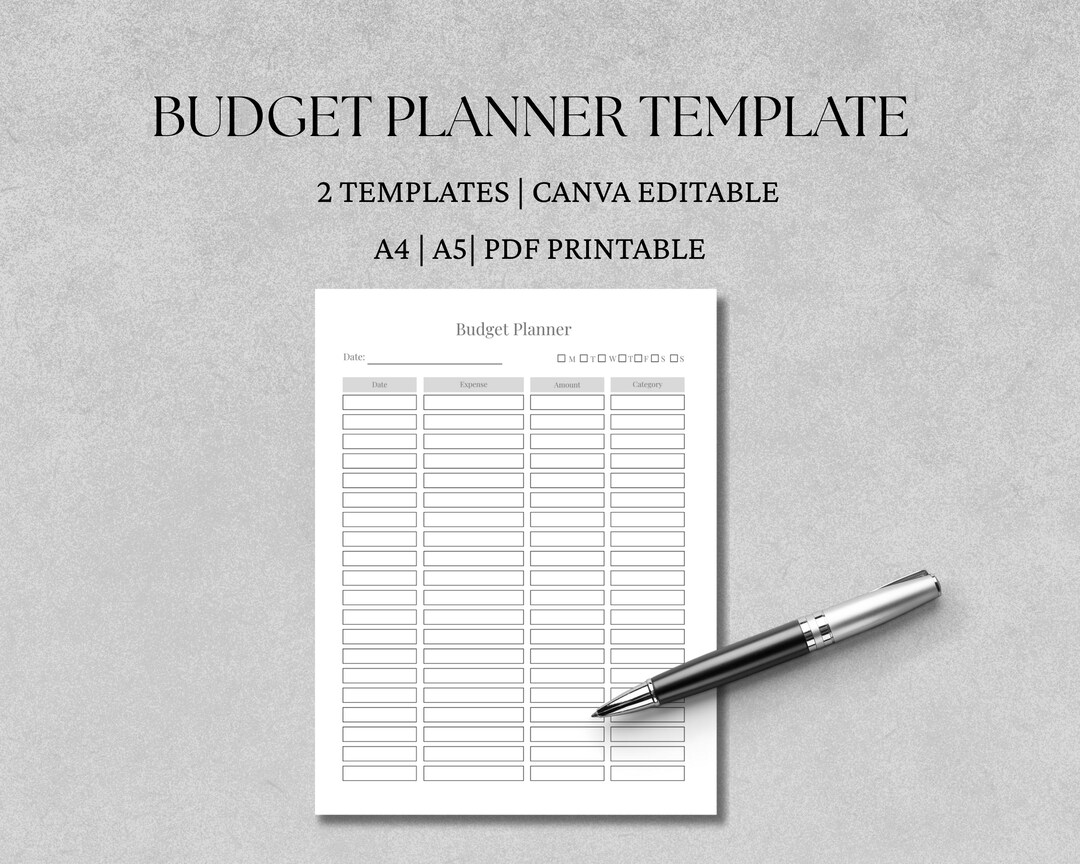 Budget Insert, Weekly Template, Printable Expense Tracker, A4 A5 Money ...