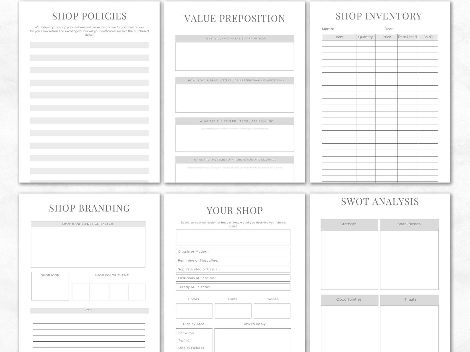 Editable Online Shop Planner (A4 & A5) + Canva Link. Track Products ...