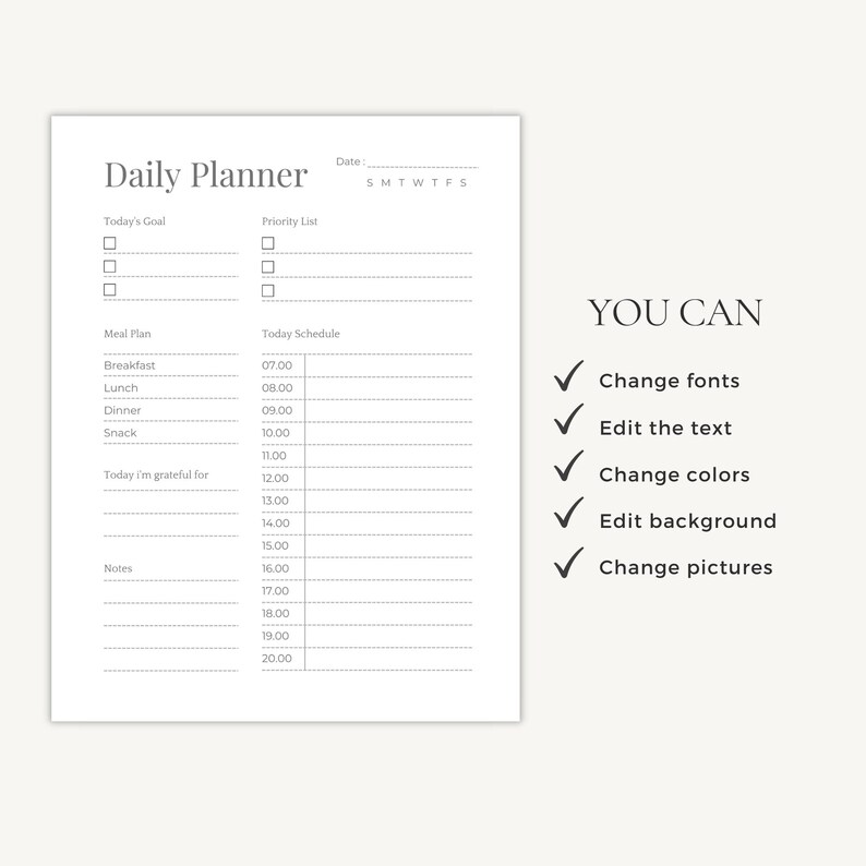 Daily Time Blocking Planner Template | Printable PDF A4, A5 | Fully ...