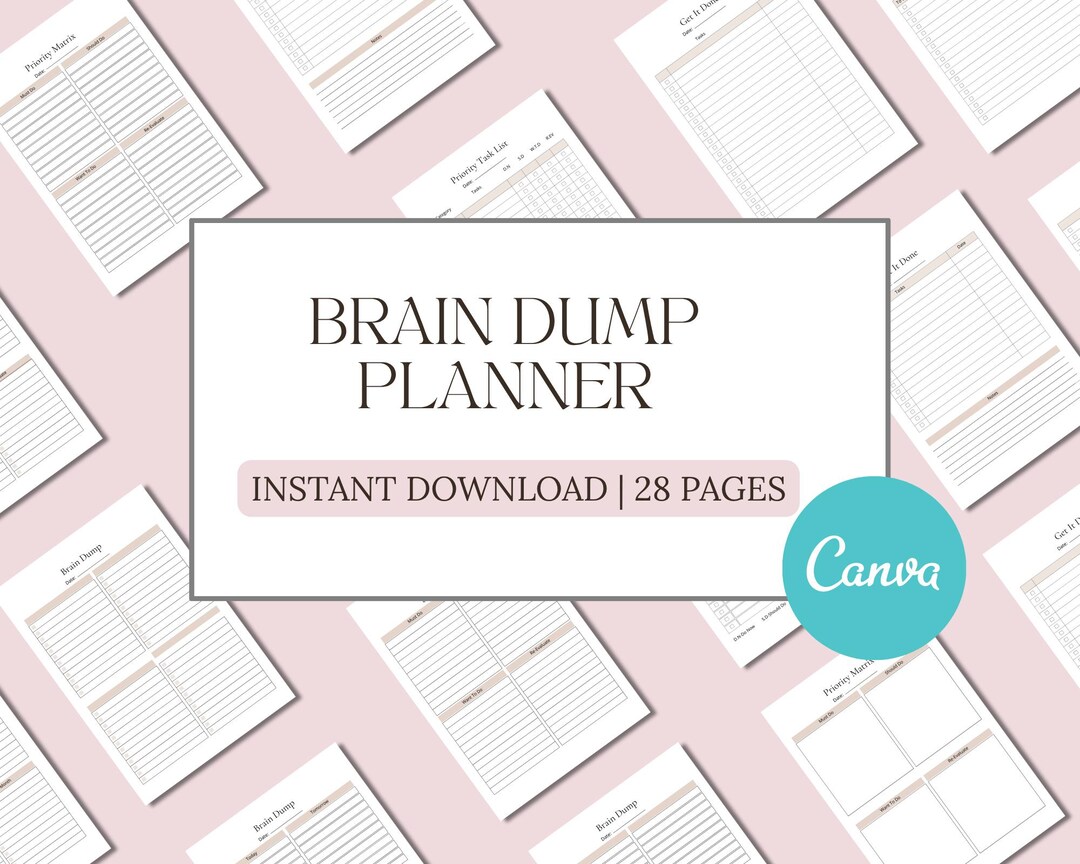 Brain Dump Planner PDF A4 A5 Printable | Task Organizer to Do List ...