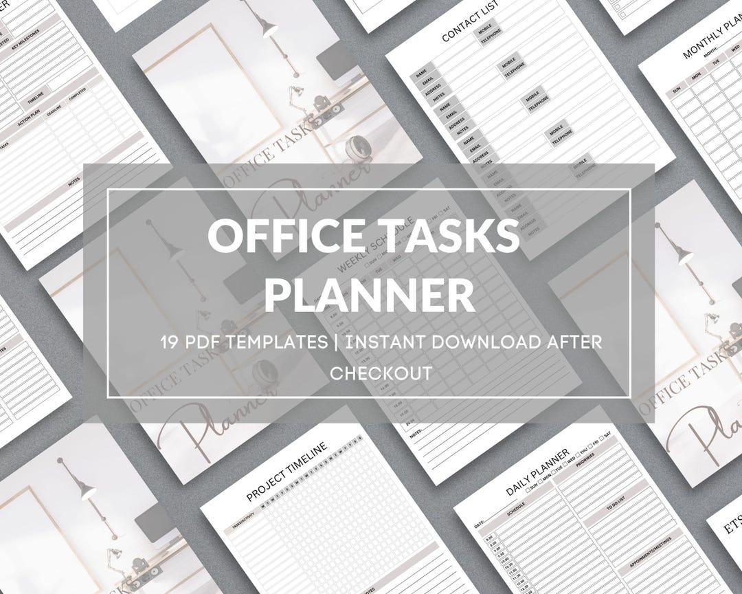 19-page Office Tasks Planner | Printable PDF for Efficient Work ...