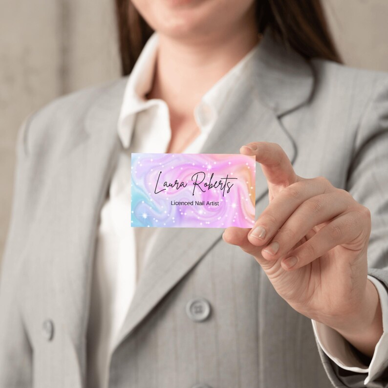 Sparkle Business Card Template Editable Canva | Glitter Style Printable ...