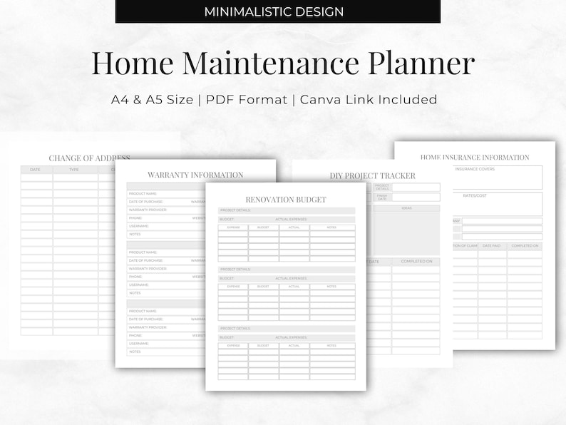 Home Maintenance Planner Printable | House Organizer | Home Binder ...