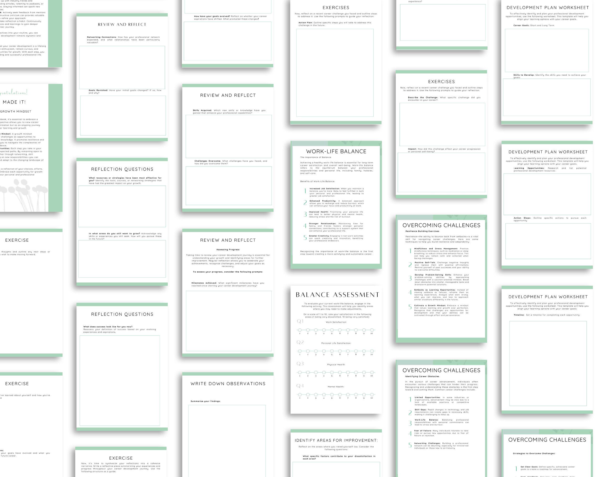 Career Development Workbook | Printable Goal Setting & Professional ...