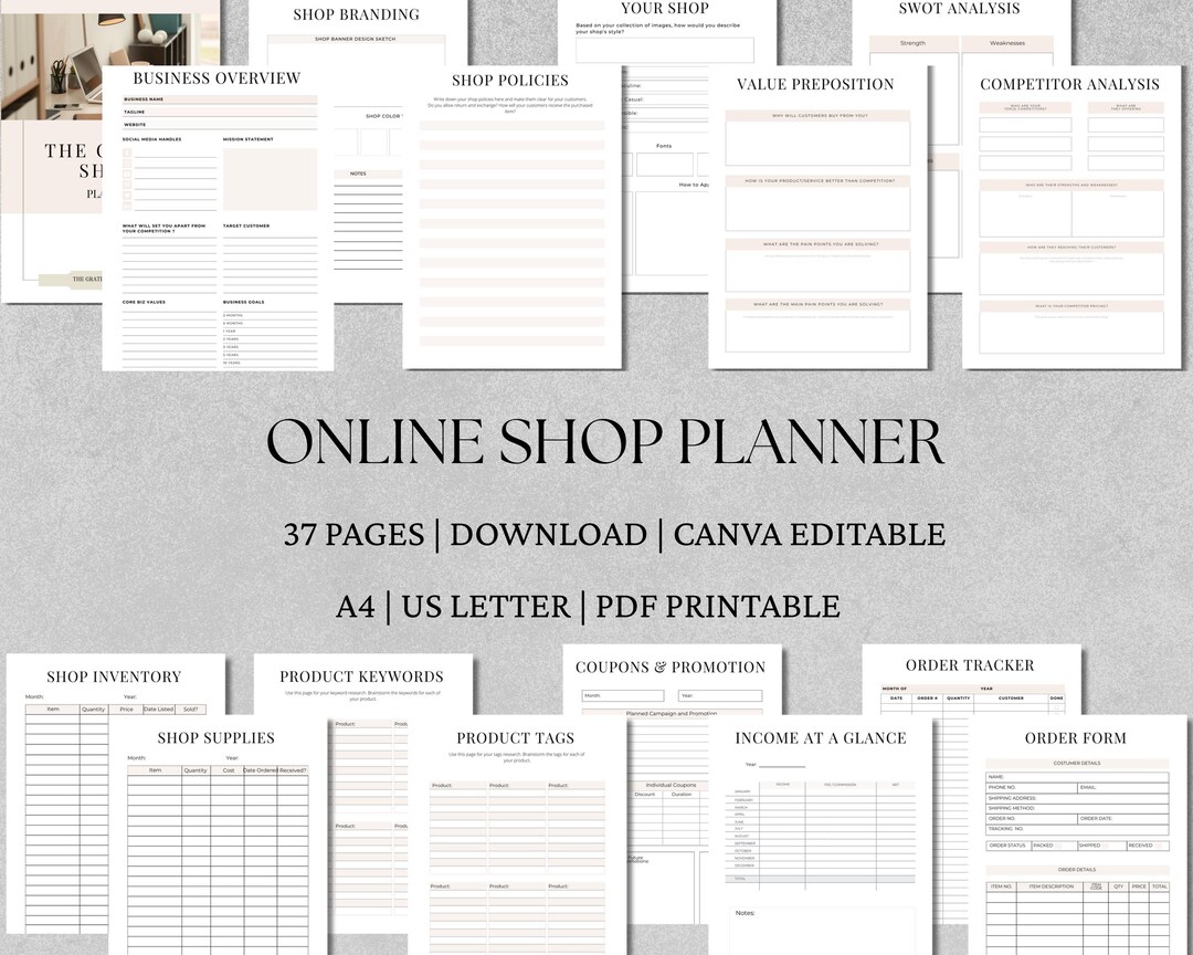 Online Shop Management Planner A4 & A5 Small Business Organizer ...