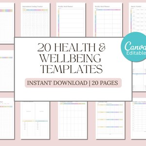 Exercise Templates Bundle PDF Canva A4 Workout Planner Fitness Journal ...