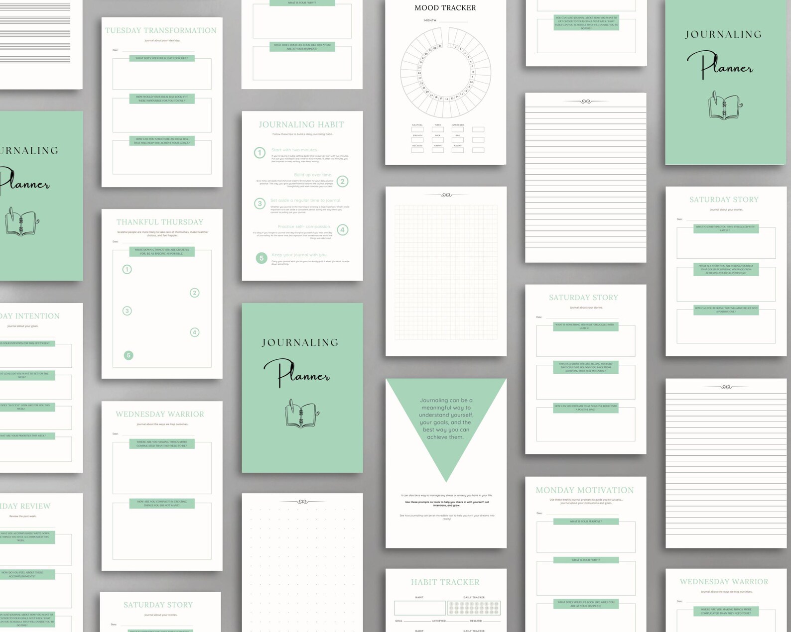 Journaling Planner Printable Self-reflection Journal for Goal Setting ...