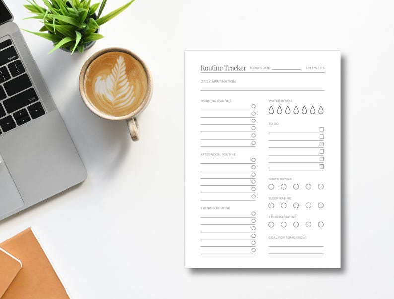 Daily Routine Planner Template | A4, A5 Printable PDF + Canva Link ...