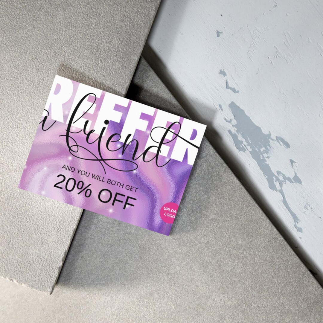 Refer a Friend Card Template | Editable Canva Insert | Small Business ...