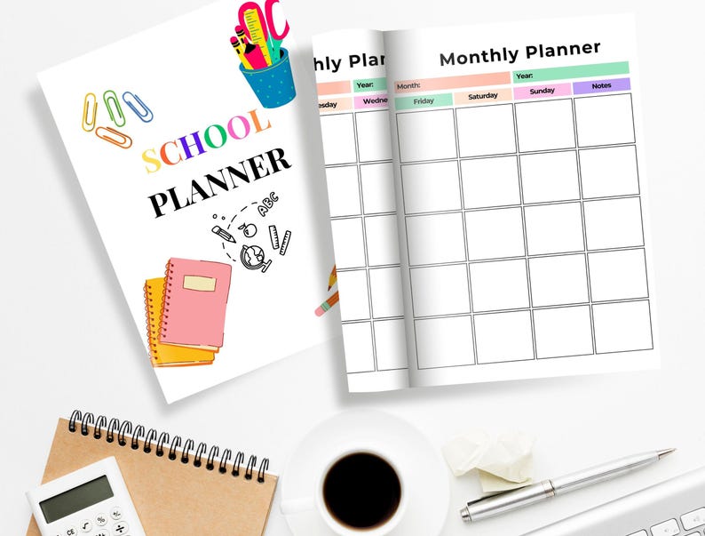 Kids School Planner Template | A4 A5 Printable PDF + Canva| Editable ...