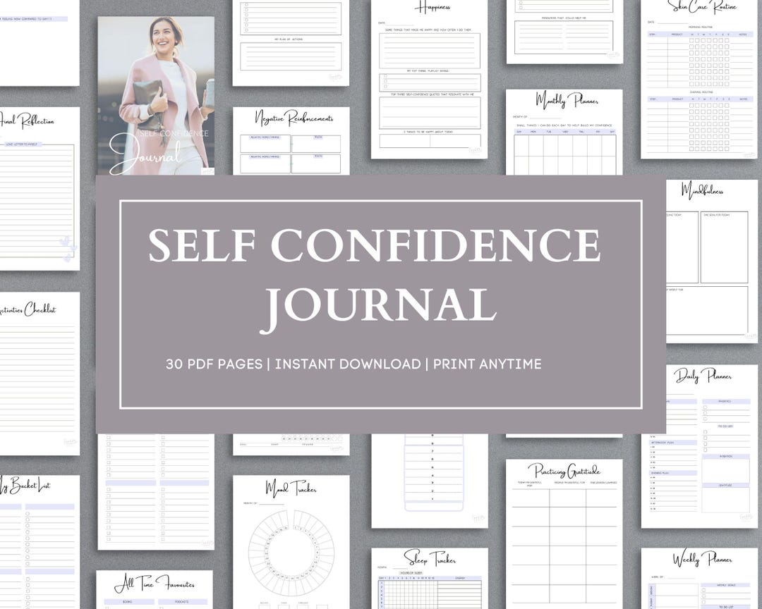 Self-confidence Journal 30 Printable Pages for Self-esteem & Positivity ...