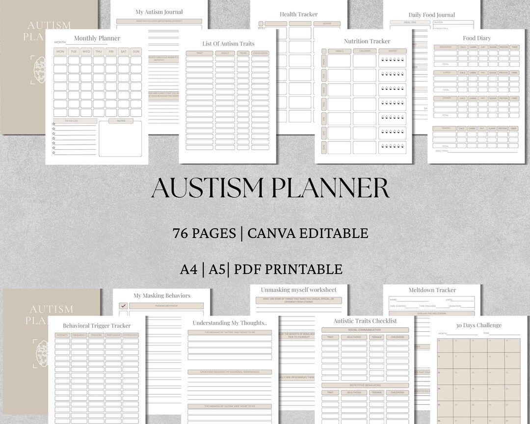 Autism Planner PDF Printable | Autism Kids Planner | Emotional ...
