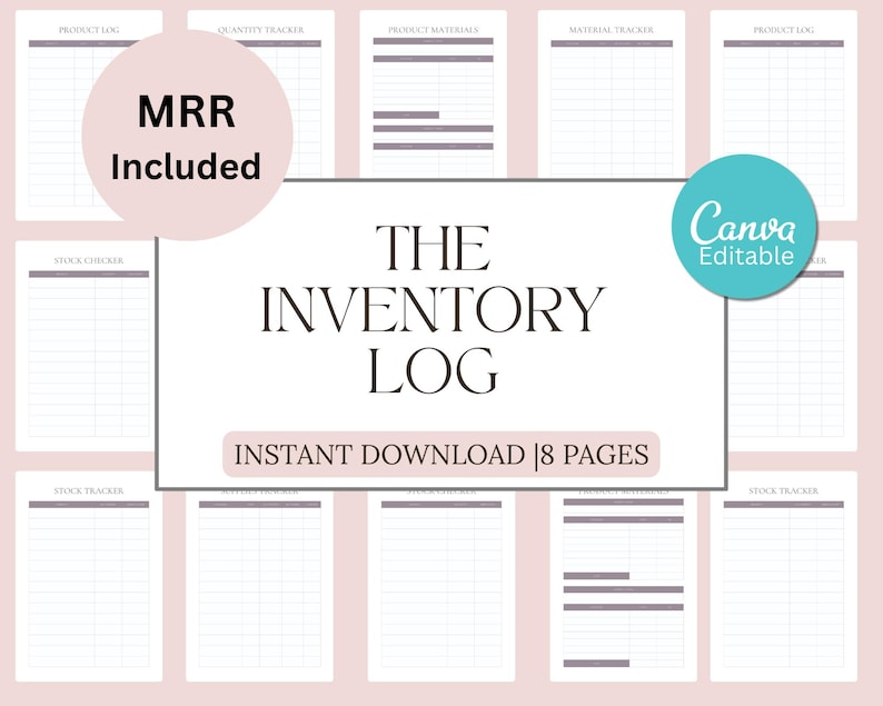 Inventory Planner Template: Editable Canva Stock Tracker (digital ...