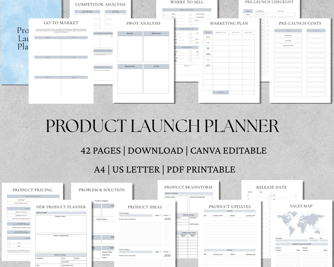Product Launch Planner Digital Download | Canva and Printable Pdfs for ...