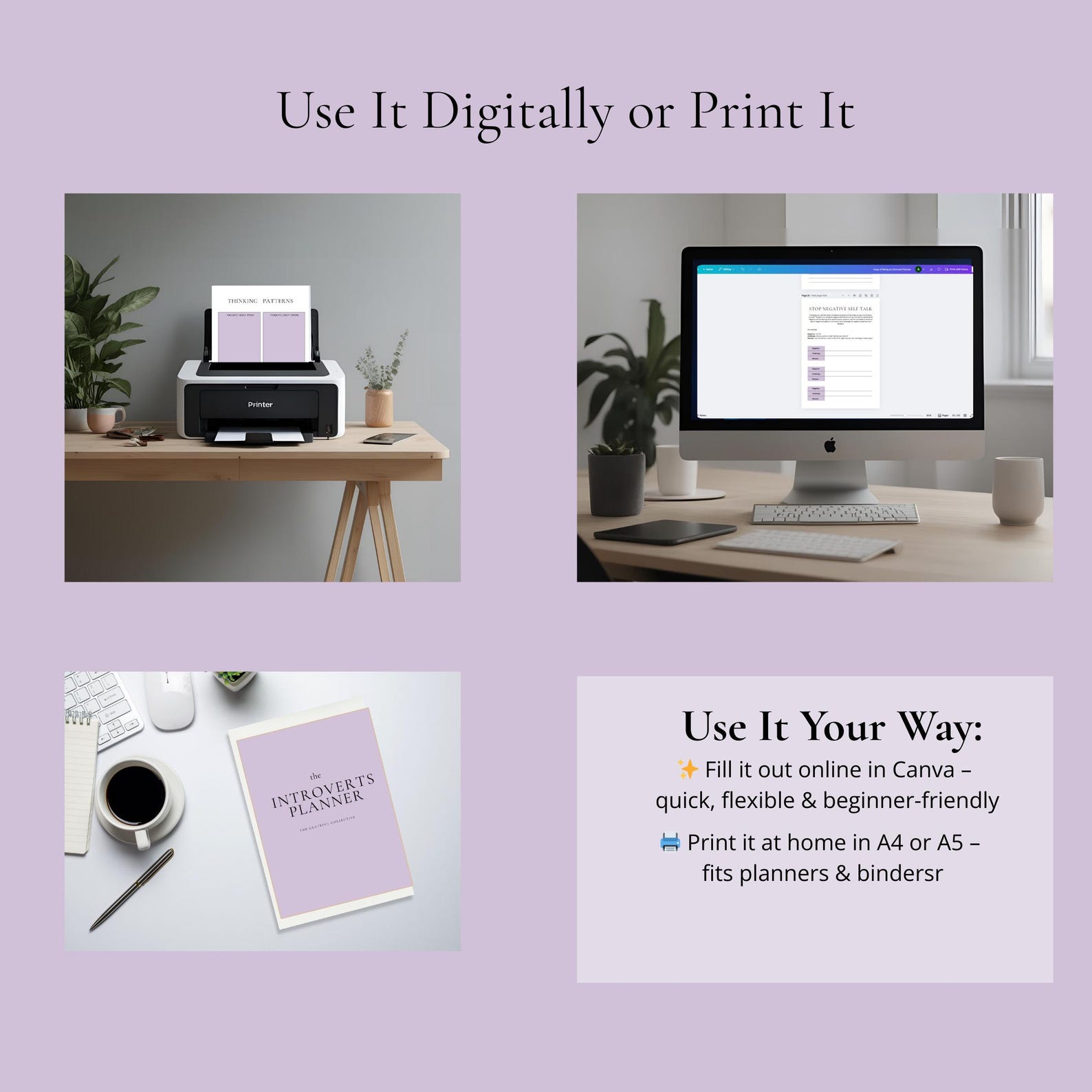 Introvert Journal Template Editable Canva | A4 A5 Mental Clarity & Self ...