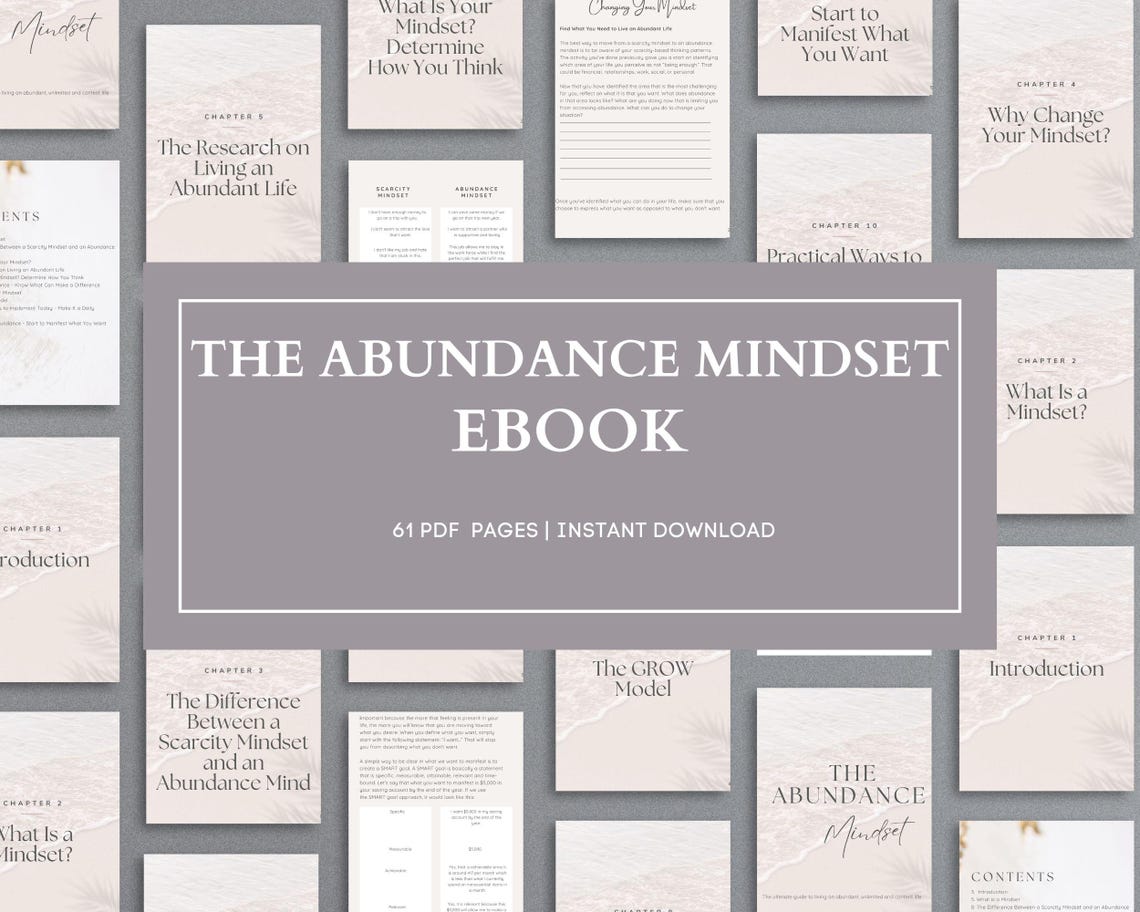 The Abundance Mindset Guide 61 Pages of Principles & Workbook Exercises ...