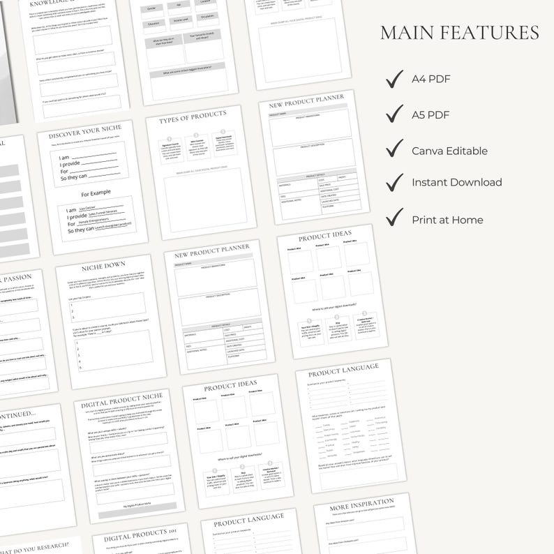 Small Business Digital Product Planner | Printable PDF A4, A5 | Fully ...