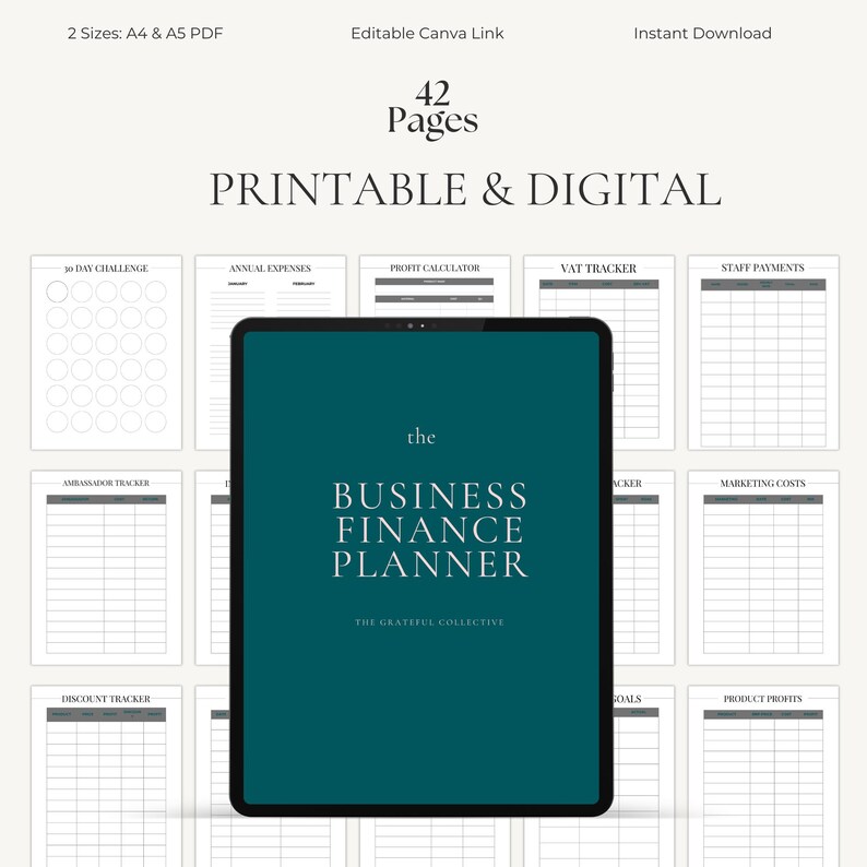 Small Business Budget Planner | Printable PDF A4, A5 | Fully Editable ...