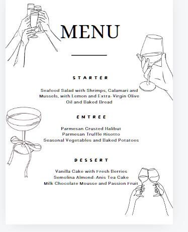 Simple Dinner Party Menu Template (CANVA) - Etsy
