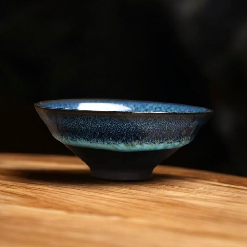 Starry Sky Temmoku Glaze Tea Cup Set 6pcs Exquisite Chinese Handmade ...