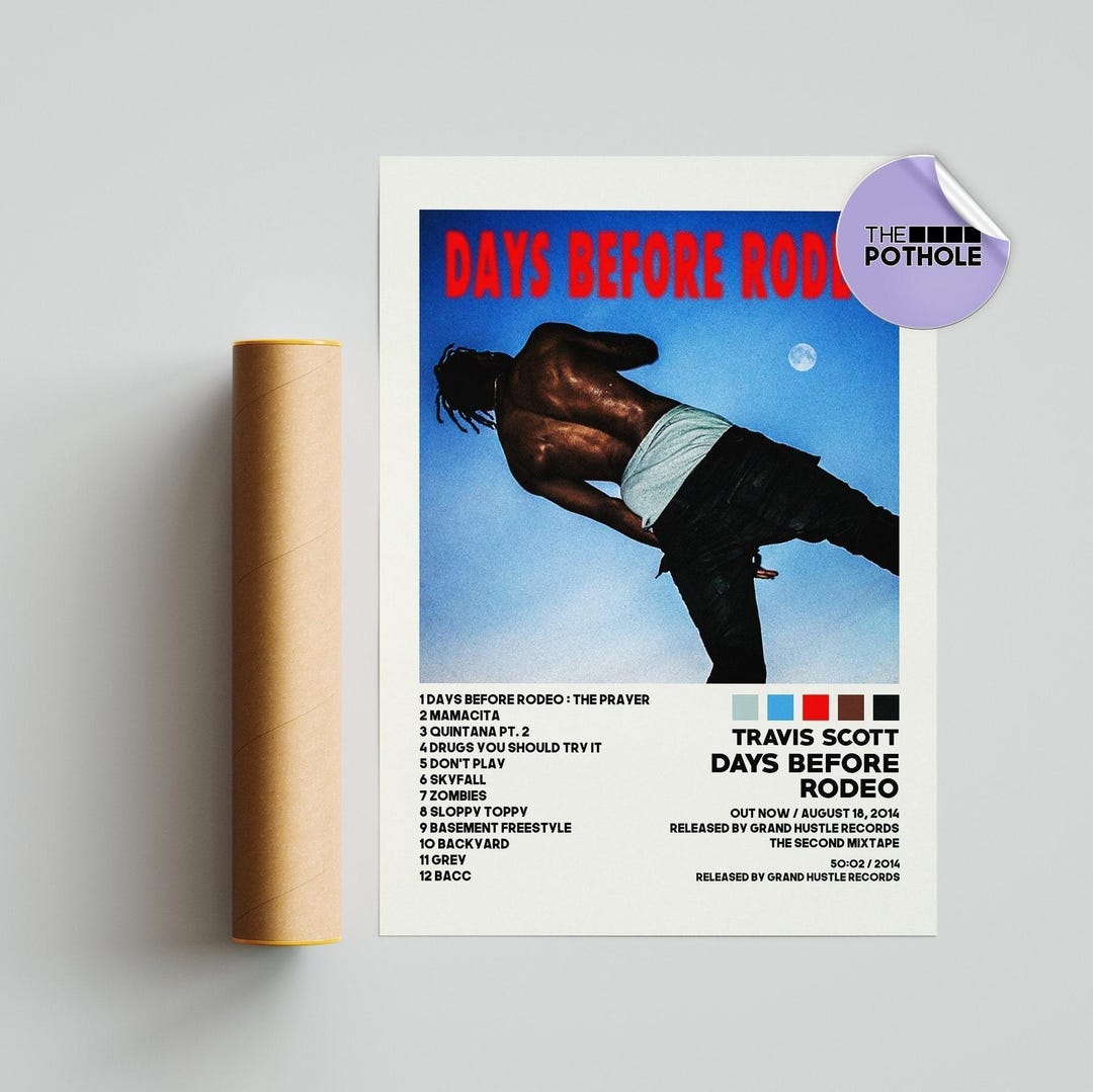 Travis Scott Poster Days Before Rodeo Poster Tracklist Album Cover ...