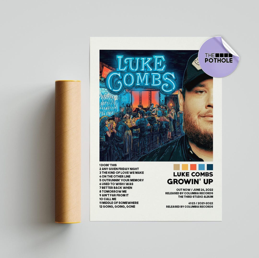 Luke Combs Poster / Growin up Poster / Album Cover Poster / Print Wall ...