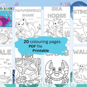 Ocean Colouring Book, Printable Coloring Book, Colouring Book, Coloring ...