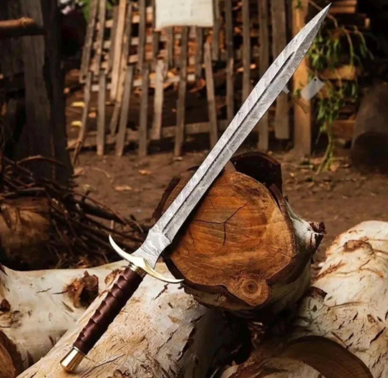 Hand Forged PERSONALIZED VIKING Sword , Real Damascus Steel Sword ...