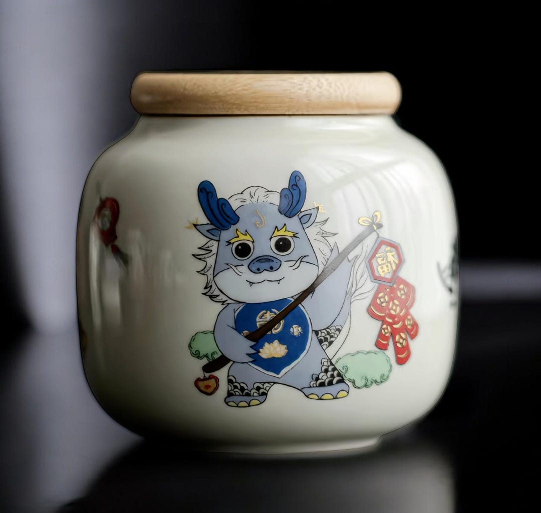 Handcrafted Dragon Tea Canister | Jingdezhen Ceramic Storage Jar ...