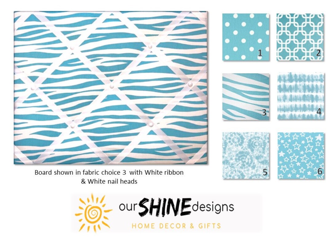Girly Blue (light Turquoise) - French Memo Board, Bulletin Board, Cork ...