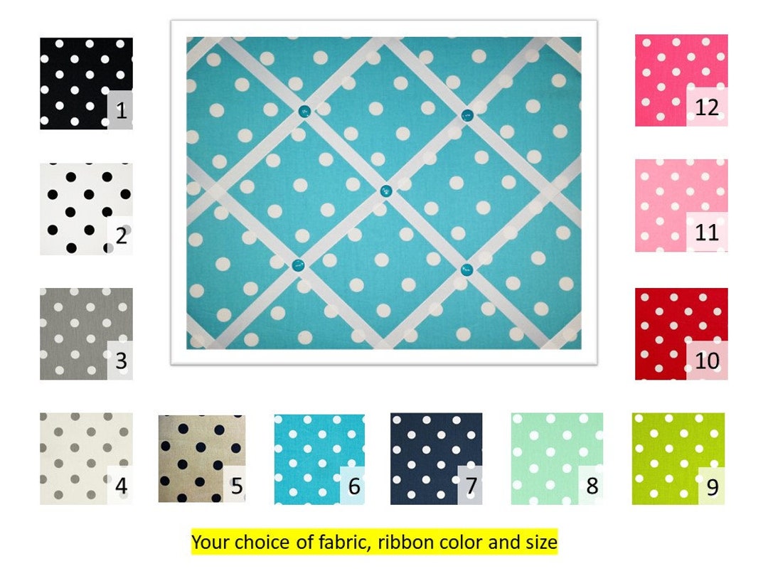 Polka Dot French Memo Board, Bulletin Board, Cork Board - Your Choice ...