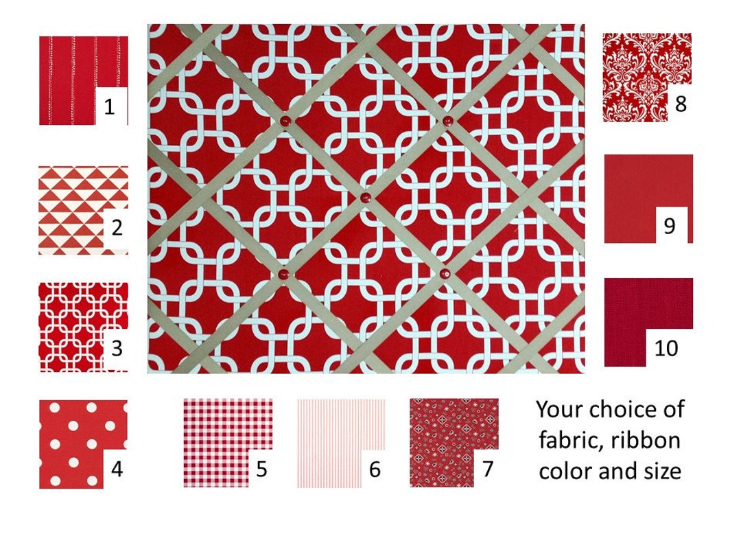 Red - French Memo Board, Bulletin Board, Cork Board - Your Choice of ...