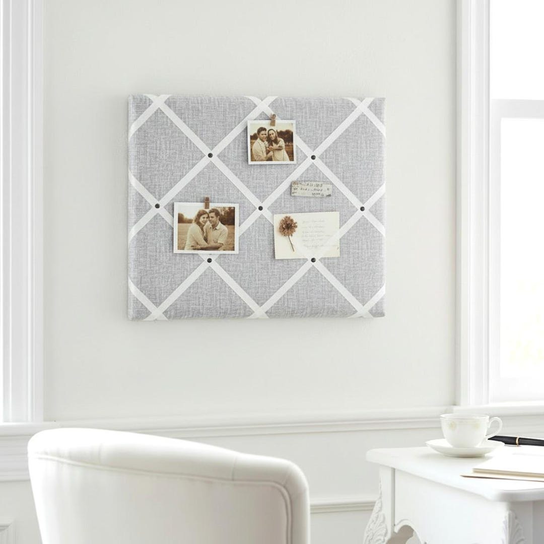 French Memo Board, Palette Print Fabric, Cork Option, Choice of Size ...