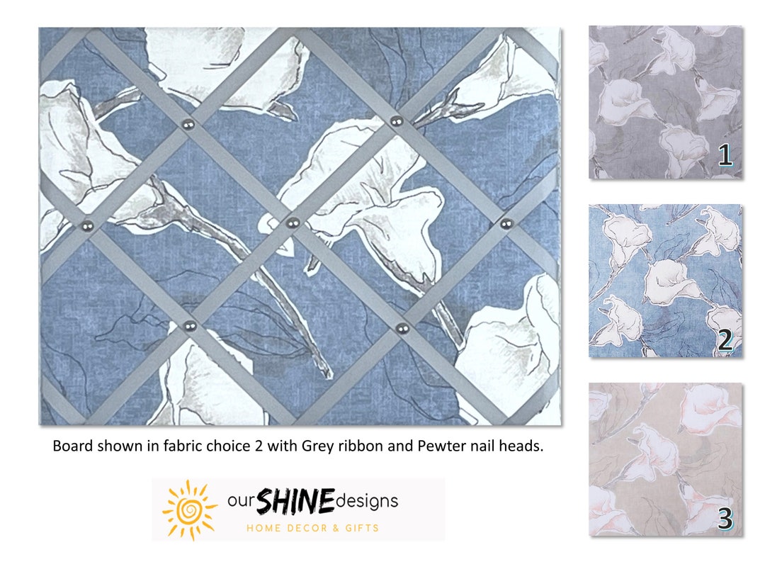 Magnolia Home Fashions Calla Print Fabric- French Memo Board, Bulletin ...