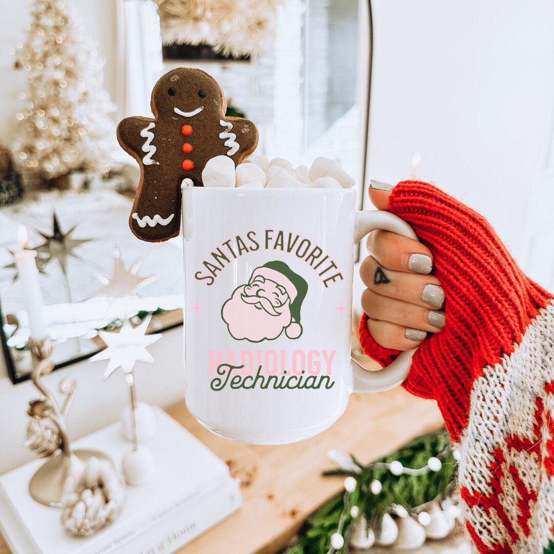 Santas Favorite Radiology Technician Mug Pink Christmas Coffee Cup 15oz ...