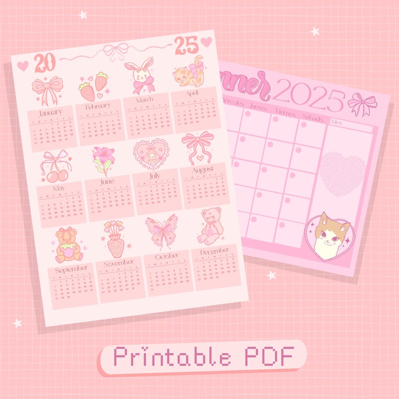 Coquette Calendar 2025 - Etsy