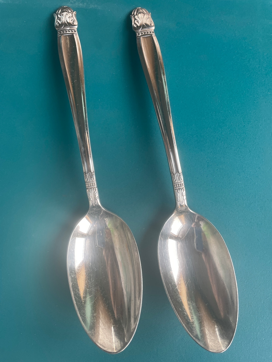 DANISH PRINCESS 2 Table Serving Spoons Holmes & Edwards 1938 ...