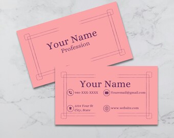 Business Card Template, Editable Digital Canva Instant Download ...