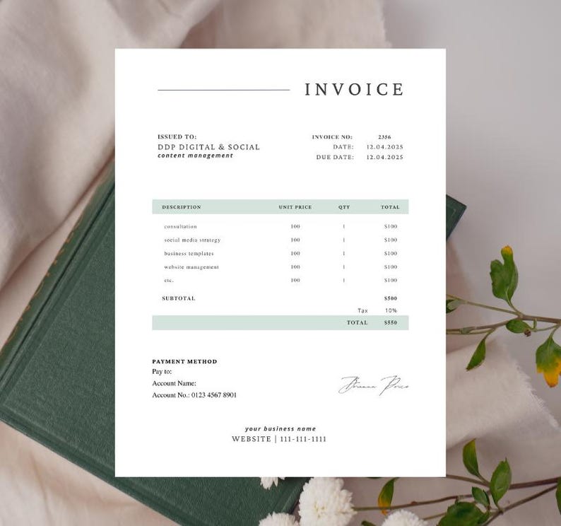 Invoice Template - Minimalist Business Invoice, Small Business Template ...