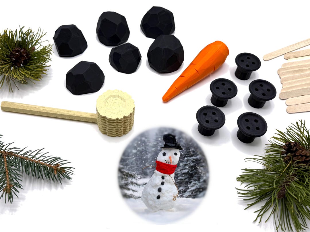 Snowman Building Kit [3D Printed] - Snow is Not Included ;) - Etsy
