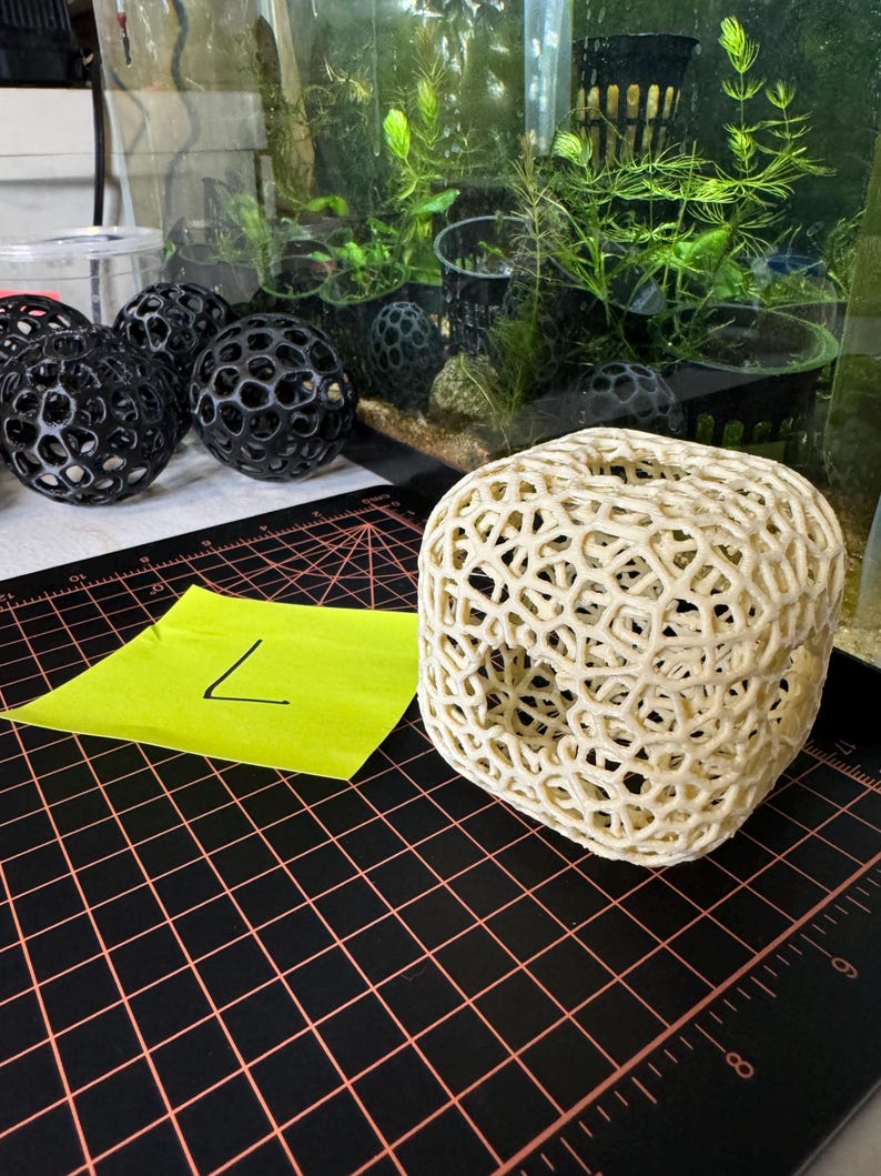 Shrimp and Fry Hide Cube | Voronoi Aquarium Decoration - Etsy