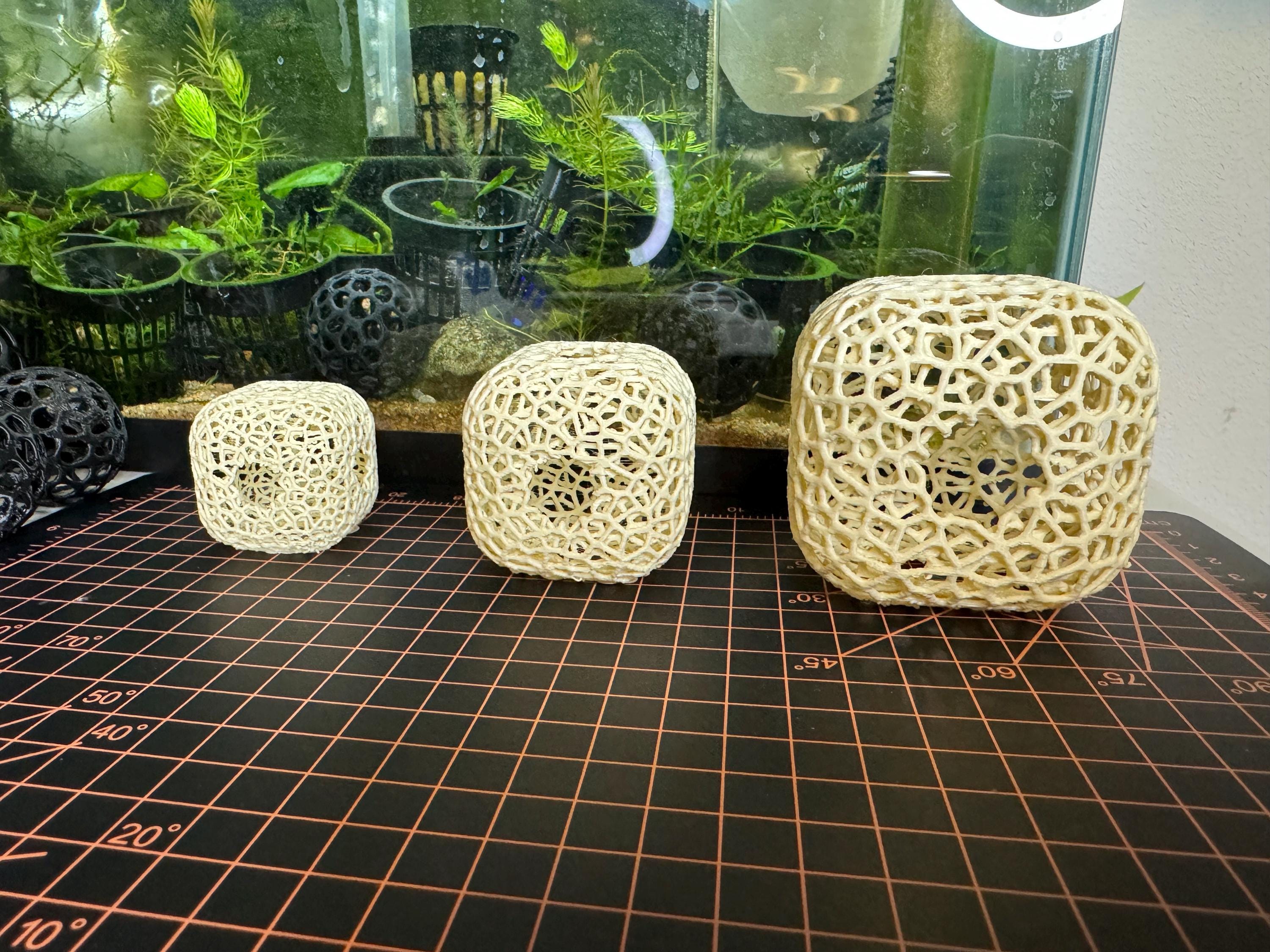 Shrimp and Fry Hide Cube | Voronoi Aquarium Decoration - Etsy