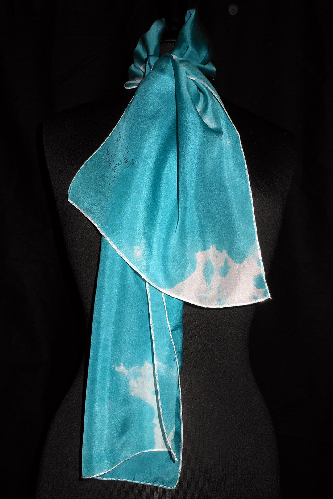 Hand-painted Seashell Silk Scarf - Ocean Breeze and Coastal Charm ...