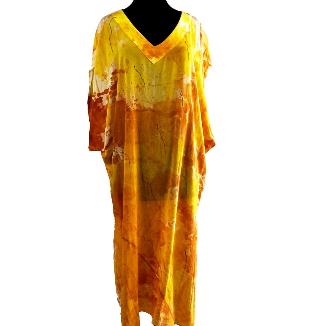 Himalayan Sunrise Dress | Hand-painted Silk Dress - Etsy