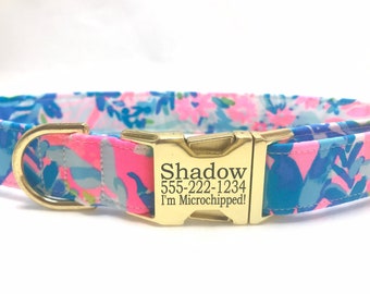 Rifle Paper Co. Dog Collar for Boy Girl Le Fleurs Blue | Etsy