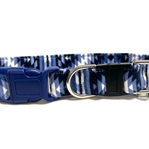 BREAKAWAY Dog Collar + Side-release Buckle + Extra D-ring -AZTEC BLUE ...