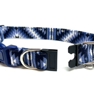 BREAKAWAY Dog Collar + Side-release Buckle + Extra D-ring -AZTEC BLUE ...